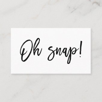 Oh Snap | Photographer Business Card | Zazzle