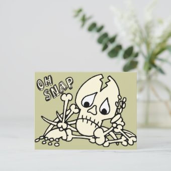 Oh Snap Skeleton Postcard | Zazzle