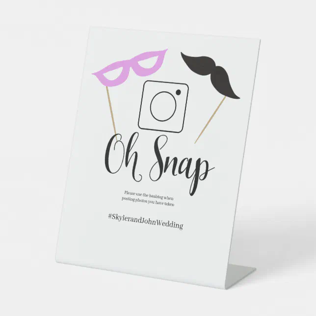 Oh Snap Table Top Photo Booth Pedestal Sign | Zazzle