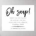 Oh Snap | Typography Unplugged Ceremony Poster | Zazzle