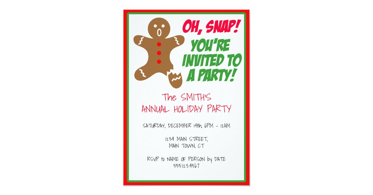 Oh Snap You're Invited To A Holiday Party Invitation | Zazzle.com