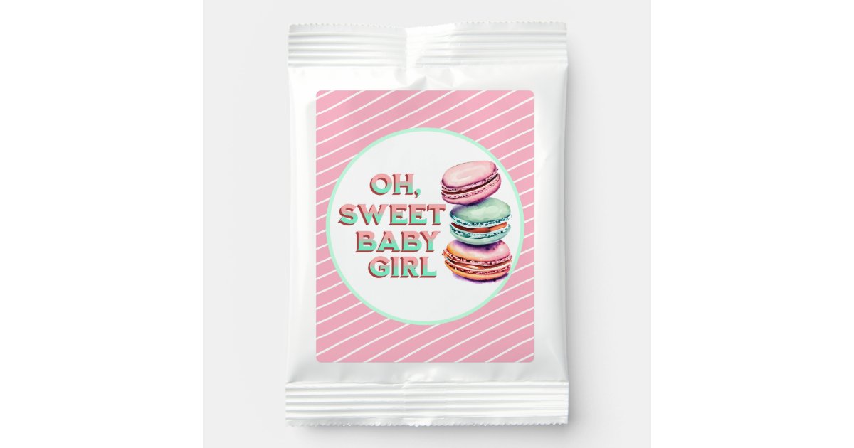 Oh Sweet Baby Girl Macaron Themed Baby Shower Margarita Drink Mix | Zazzle