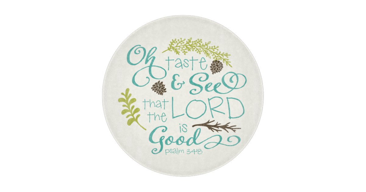Oh Taste and See Holiday Glass Cutting Board | Zazzle