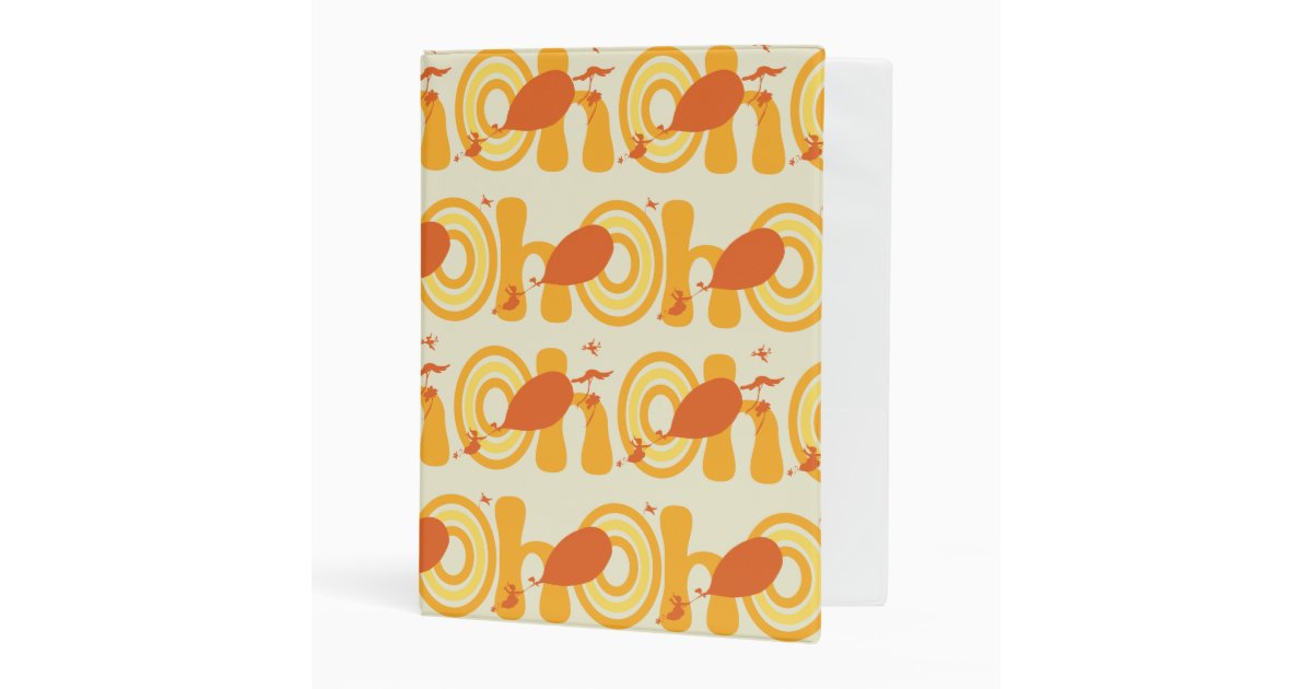 Oh, the Places You'll Go | Orange Text Pattern Mini Binder | Zazzle