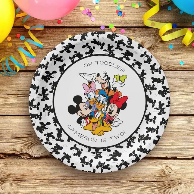 Oh, Toodles | Mickey & Friends Birthday Paper Plates | Zazzle