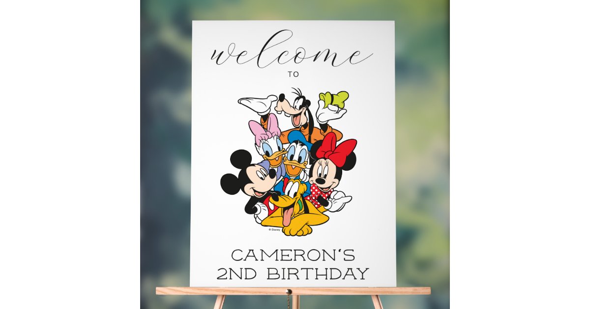 Oh, Toodles | Mickey & Friends Birthday Welcome Acrylic Sign | Zazzle