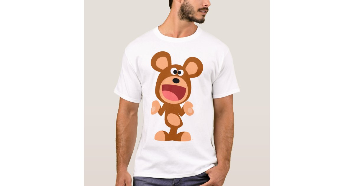 "Oh well..." Shrugging Cartoon Bear Kids T-Shirt | Zazzle