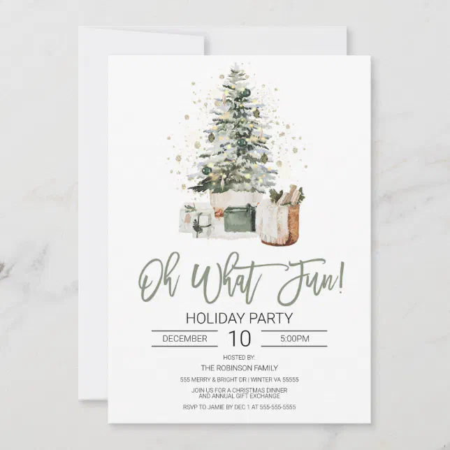 Oh What Fun Christmas Party Invitation | Zazzle