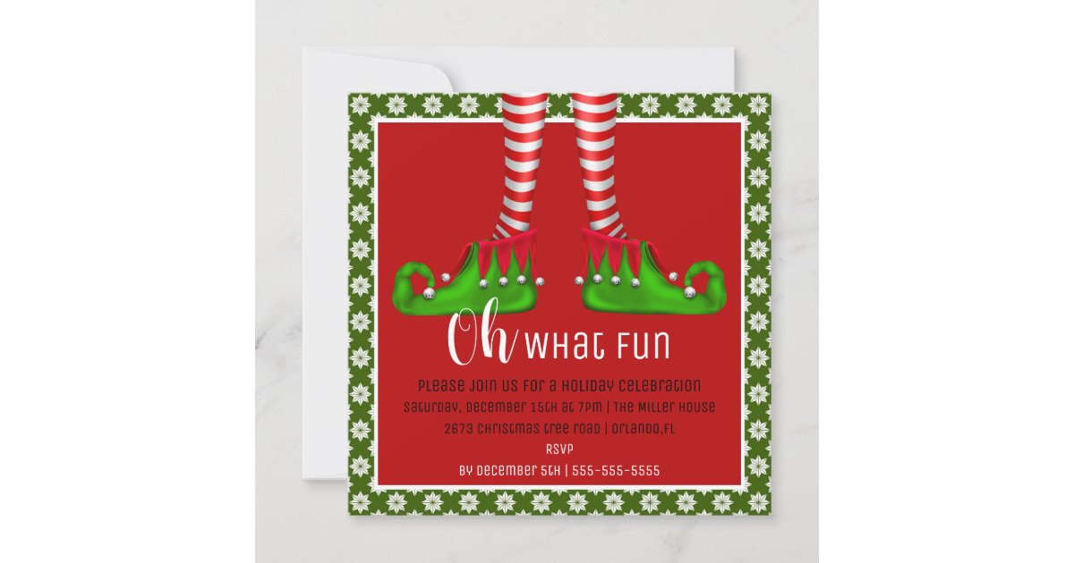 Oh, What Fun Christmas Party Invitation | Zazzle