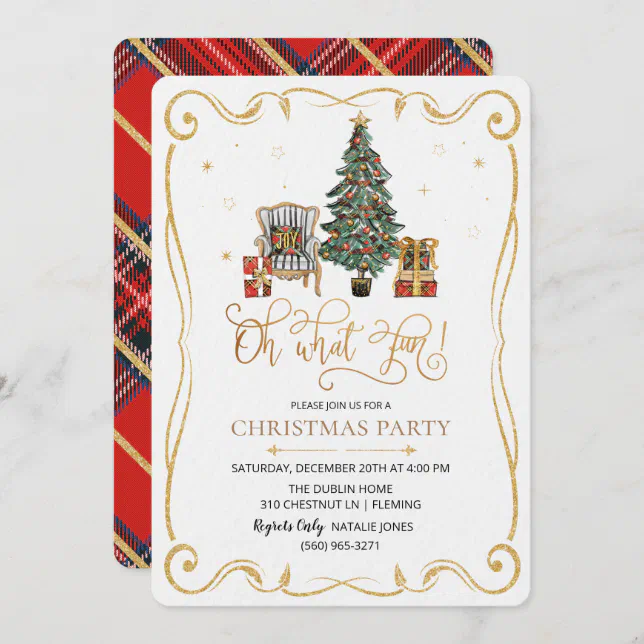 Oh What Fun Christmas Party Invitation | Zazzle