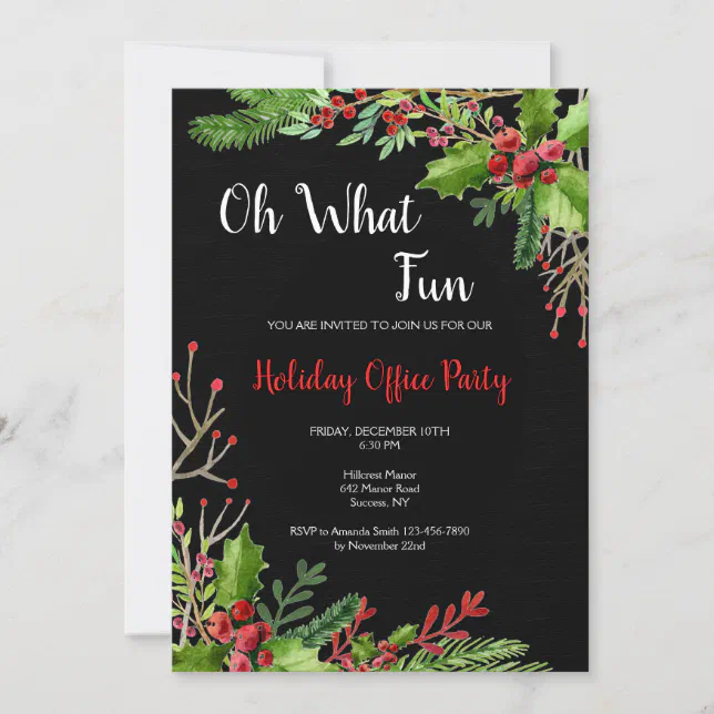 Oh What Fun Christmas Party Invitation | Zazzle