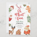 Oh What Fun Holiday Party Christmas Santa Birthday Invitation | Zazzle