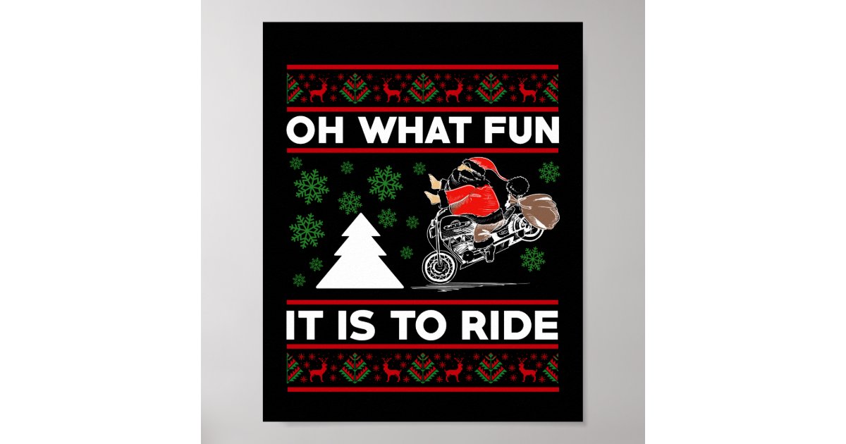 Oh What Fun It Is To Ride Santa Motocross Dirt Bik Poster | Zazzle