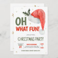 Oh What Fun Santa Christmas Party Invitation | Zazzle