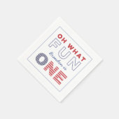 Oh What Fun To Be One! Red White Blue 1st Birthday Napkins | Zazzle