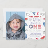 Oh What Fun To Be One Virtual 1st Birthday Party Invitation | Zazzle