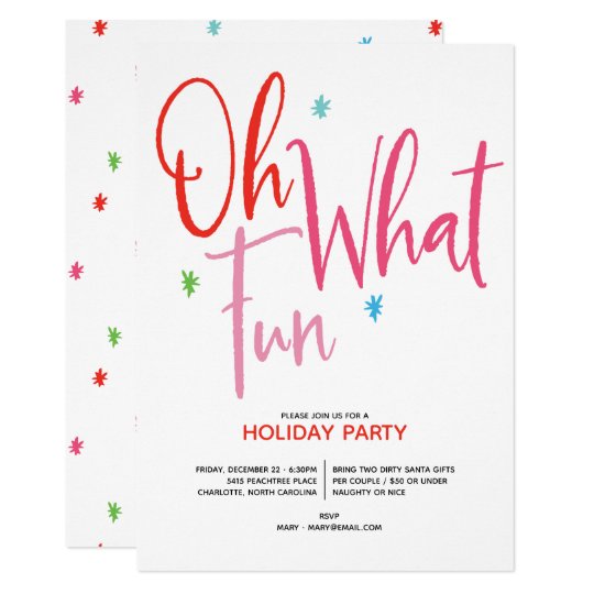 Oh What Fun Whimsical Holiday Party Invitation | Zazzle.com