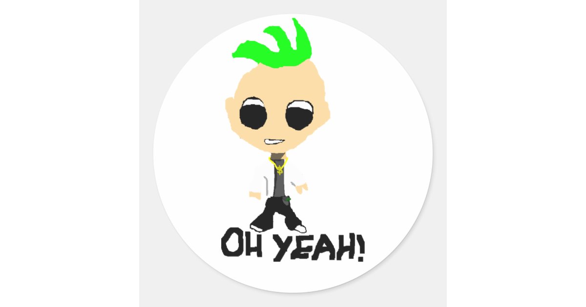 Oh-Yeah!. Classic Round Sticker | Zazzle