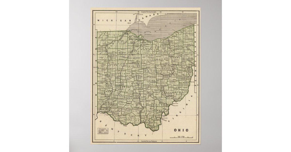 Ohio Atlas Map Poster | Zazzle