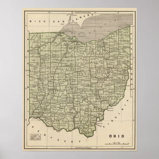 Ohio Atlas Map Poster | Zazzle