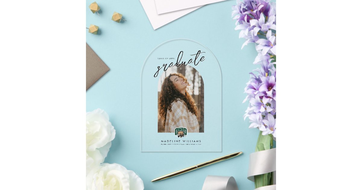 Ohio Bobcats Logo | Ohio University Graduation Acrylic Invitations | Zazzle