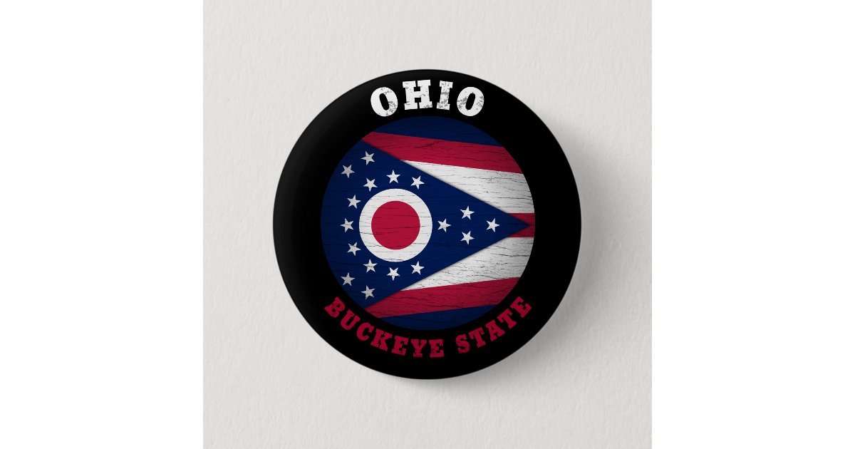 OHIO BUCKEYE STATE FLAG BUTTON | Zazzle