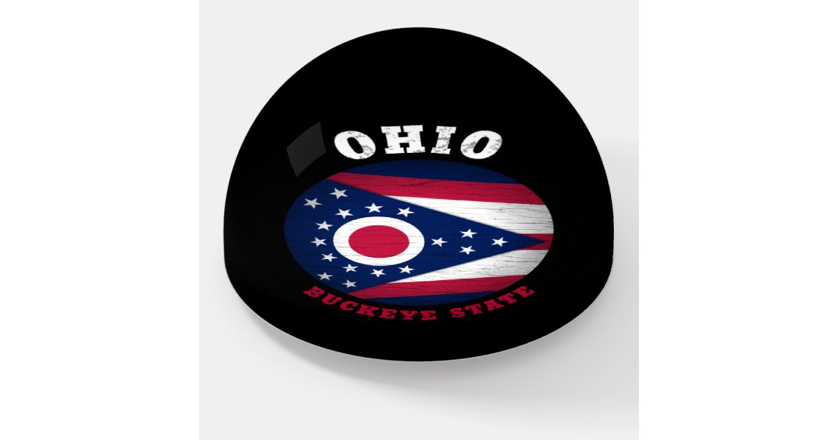 OHIO BUCKEYE STATE FLAG PAPERWEIGHT | Zazzle