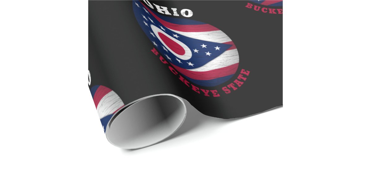 OHIO BUCKEYE STATE FLAG WRAPPING PAPER | Zazzle