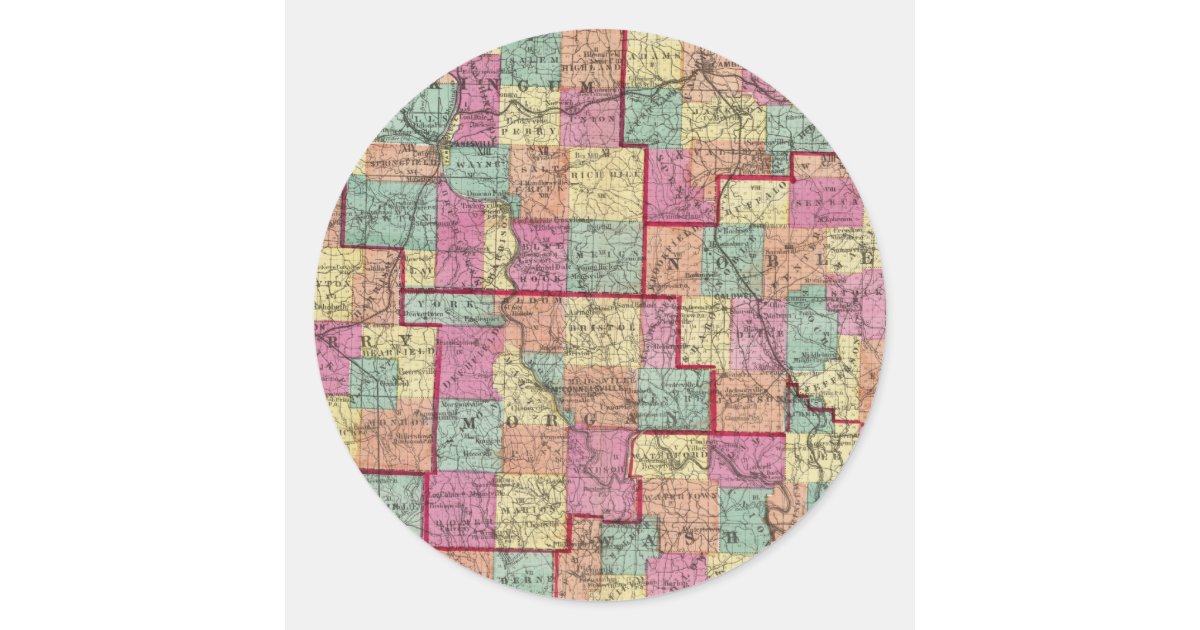 Ohio Counties Classic Round Sticker | Zazzle