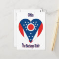 Ohio Flag Heart Postcard | Zazzle