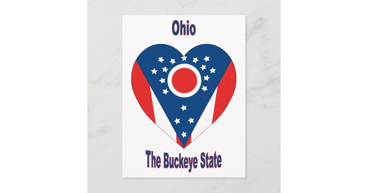 Ohio Flag Heart Postcard | Zazzle