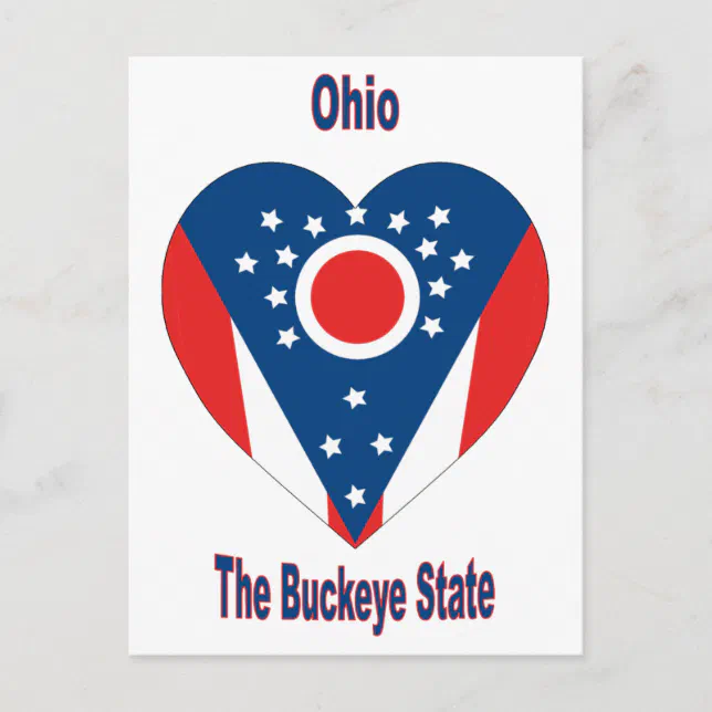 Ohio Flag Heart Postcard | Zazzle