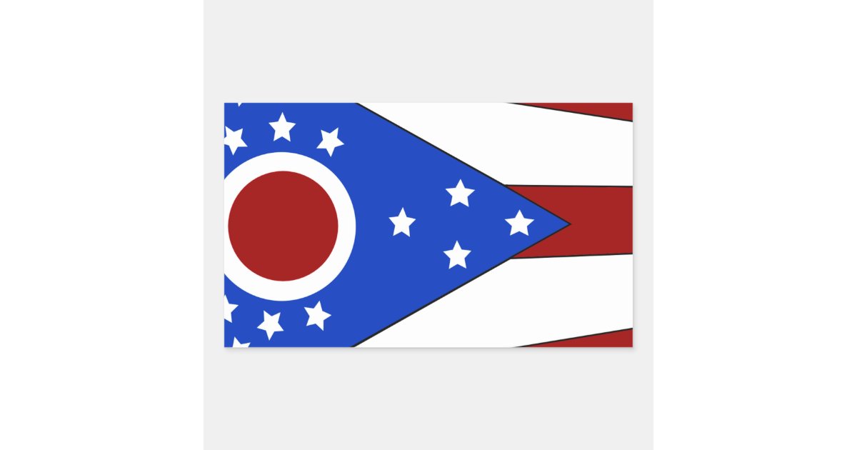 Ohio flag rectangular sticker | Zazzle