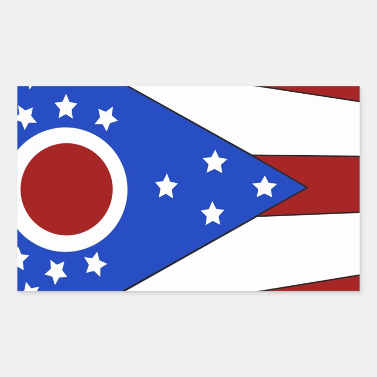 Ohio flag rectangular sticker | Zazzle