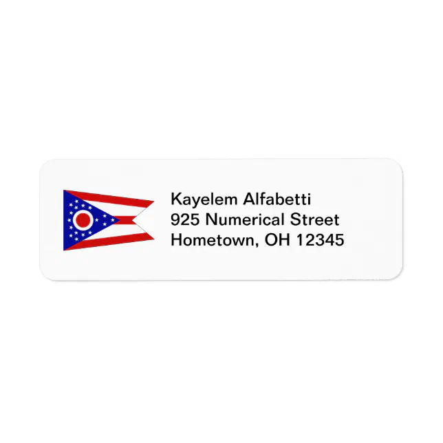 Ohio Flag Return Address Label | Zazzle