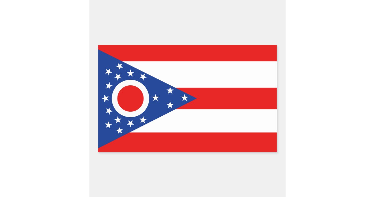 Ohio Full Flag Rectangular Sticker | Zazzle