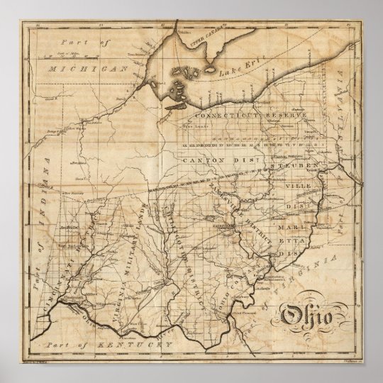 Ohio Map Poster | Zazzle.com