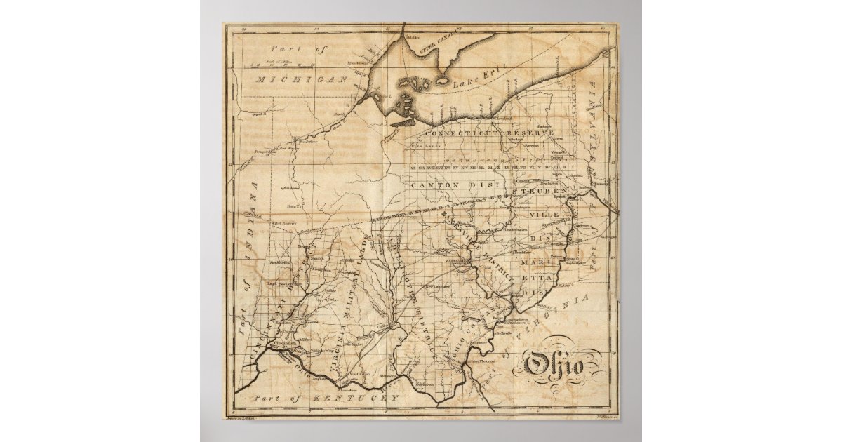 Ohio Map Poster | Zazzle