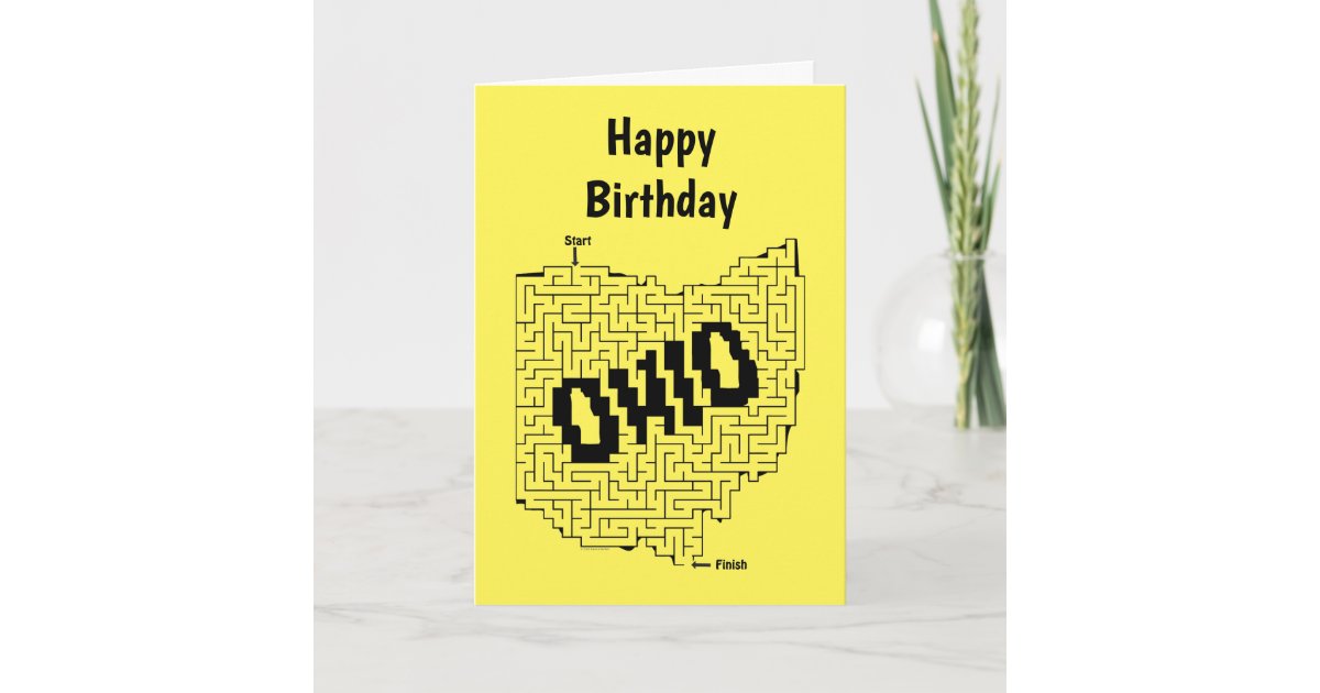 Ohio Maze Puzzle Card | Zazzle