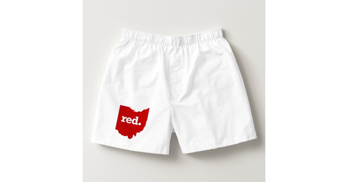 OHIO RED STATE BOXERS | Zazzle