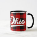 Ohio Script Red Buffalo Check Pattern Souvenir Mug | Zazzle