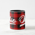 Ohio Script Red Buffalo Check Pattern Souvenir Mug | Zazzle