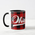 Ohio Script Red Buffalo Check Pattern Souvenir Mug | Zazzle