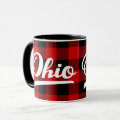 Ohio Script Red Buffalo Check Pattern Souvenir Mug | Zazzle