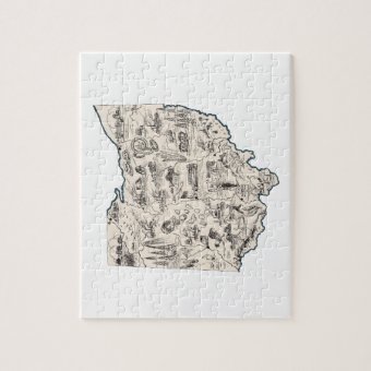 Ohio Shaped Buckeye Vintage Ohioan Picture Map Jigsaw Puzzle | Zazzle