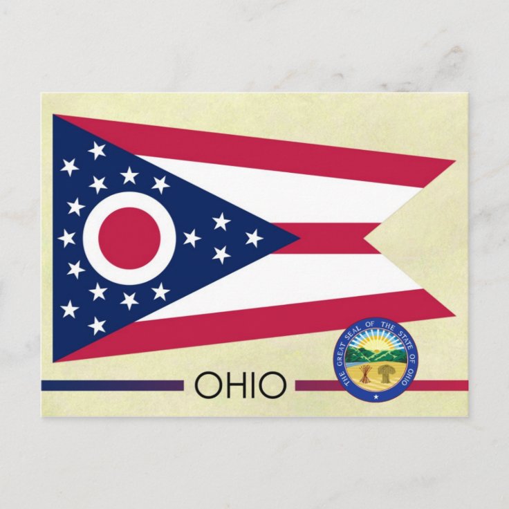 Ohio State Flag and Seal Postcard | Zazzle