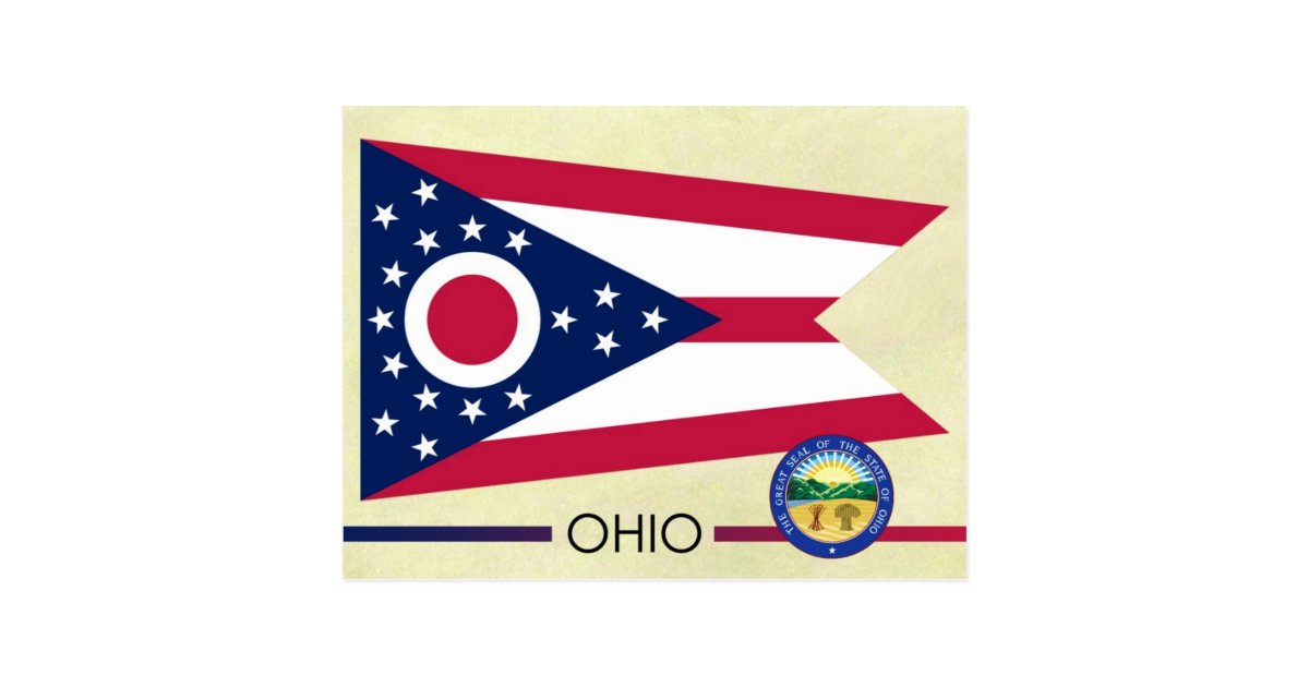 Ohio State Flag and Seal Postcard | Zazzle.com