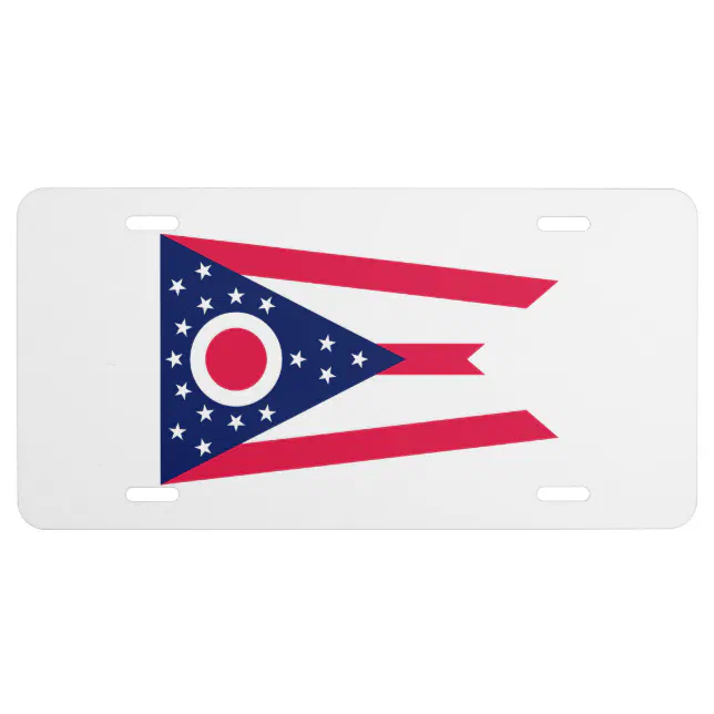 Ohio State Flag Design Decor License Plate | Zazzle