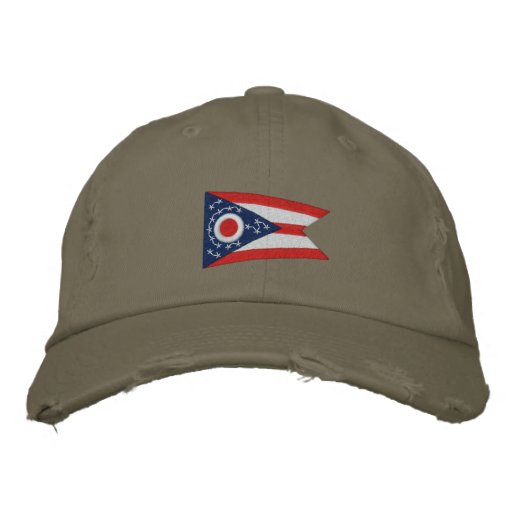 Ohio State Flag Design Embroidered Baseball Hat | Zazzle.com