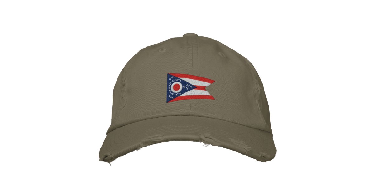 Ohio State Flag Design Embroidered Baseball Hat | Zazzle